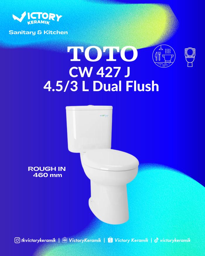 Jual CLOSET DUDUK TOTO CW 427 J / SOFT CLOSING / DUAL FLUSH / KLOSET ...