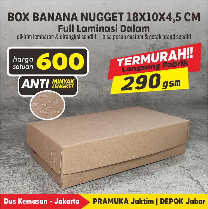 Jual BOX BANANA NUGGET 18 CM KRAFT POLOS LAMINASI - Jakarta Timur - Dus ...