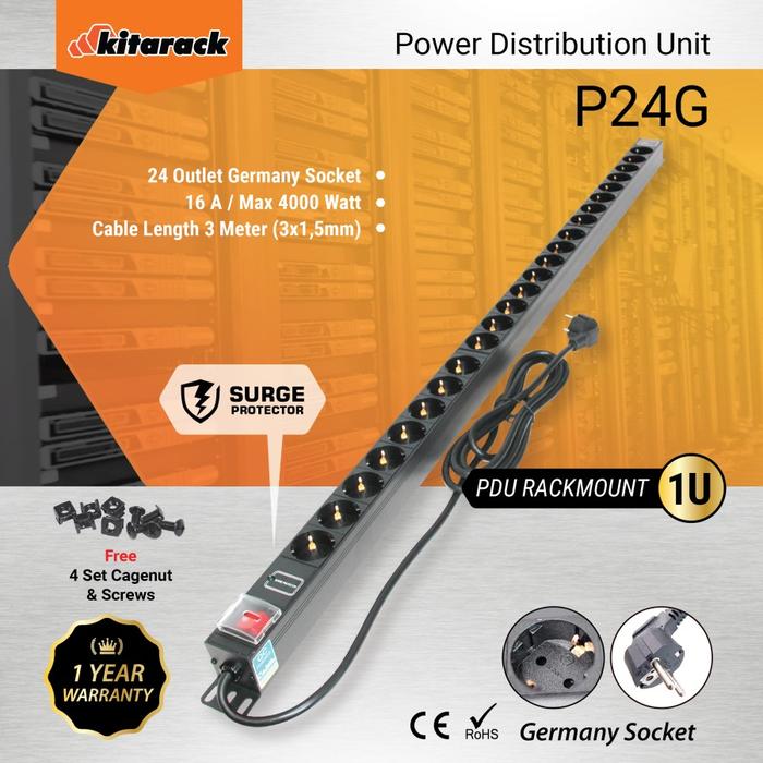 Jual Stop Kontak P24G Power Distribution Unit 24 Outlet Germany Socket ...