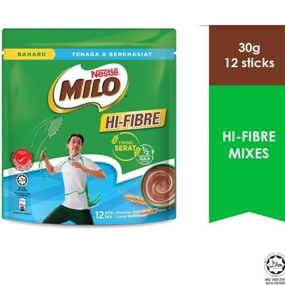 Jual Milo Stick 3 in 1 Hi-Fibre Less Sugar Milo Malaysia Chocolate Malt ...