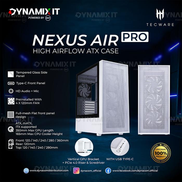 Jual Tecware Nexus Air Pro - Vertical GPU PCIe 4.0 ATX PC Case - White - Kota Surabaya - Dynamix ...