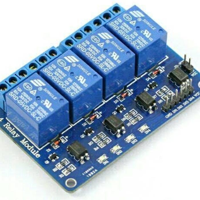 Jual relay module 4 channel 5 volt dc 5v nodemcu raspberry wemos esp-32 ...