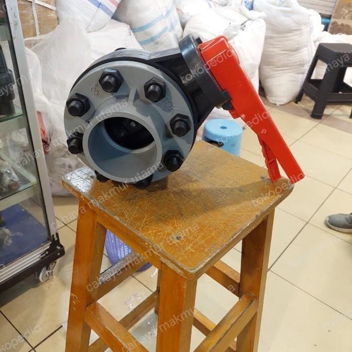 Jual butterfly valve pvc set flange jis 10k 4" inch - Jakarta Barat ...