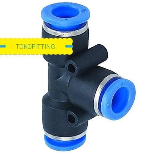 Jual Pneumatic fitting tee 6mm x6mm x 6mm fitting angin push in ...