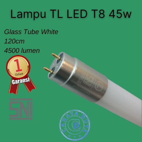 Jual Lampu TL LED 45W 120cm T8 glass tube putih white - Jakarta Utara ...