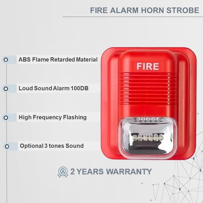 Jual Fire Alarm Horn Strobe, Conventional Siren Sound Light Warning ...