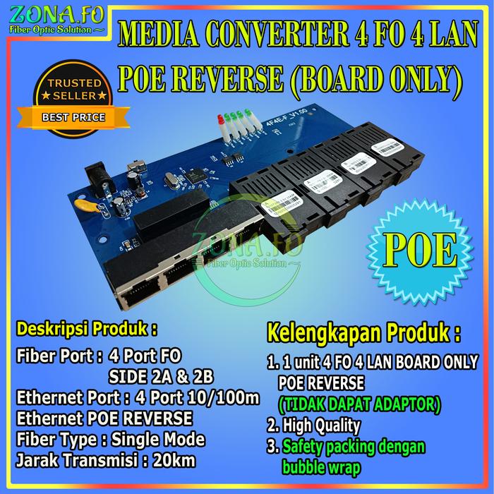 Promo Media Converter 4 Port FO 4 Port LAN 10/100 Board Only / 4 FO 4 ...