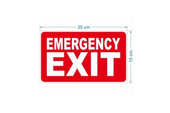 Jual stiker rambu 25x15cm EMERGENCY EXIT sign rambu k3 - Kab. Bekasi ...