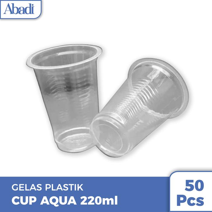 Jual Gelas Cup Plastik Bening 220ml Isi 50pcs (Aqua / Kopi / PP) - Jakarta Selatan - Abadi ...