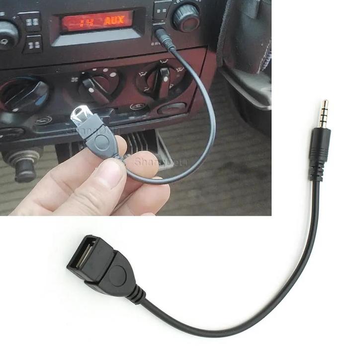 Jual New Jack 3. 5 AUX Audio Plug To USB 2. 0 Converter Aux Cable Cord ...