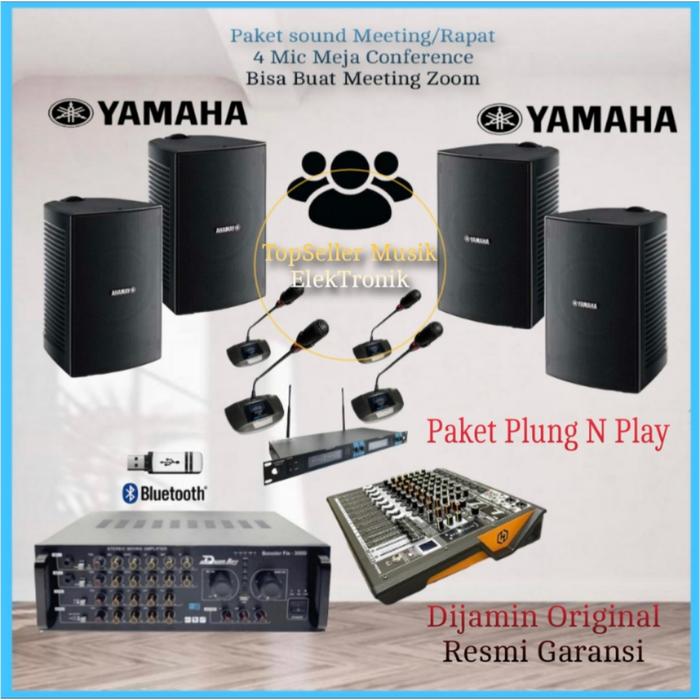 Jual Paket Sound YAMAHA Meeting/Rapat 4 Mic Meja Wireless Ampli Plus ...