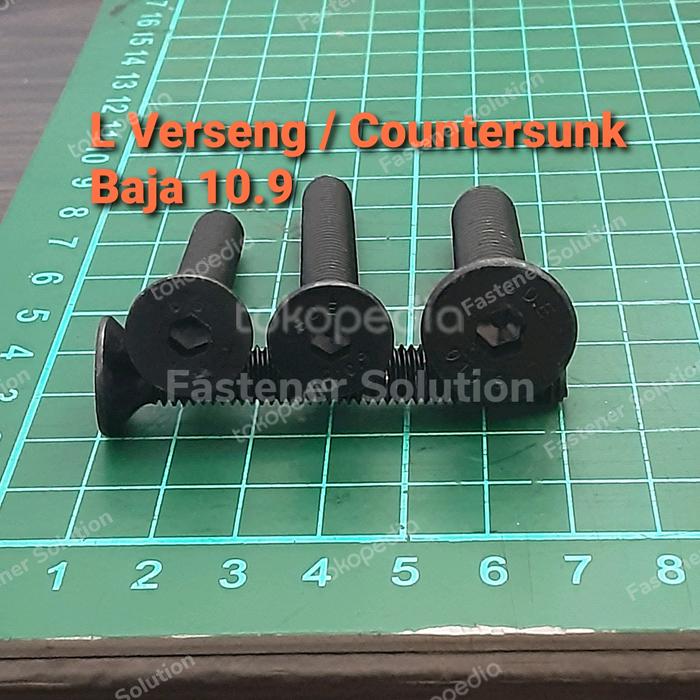 Jual Baut Verseng L Baja 10.9 Countersunk M10x50 MM Full Drat - Kota ...