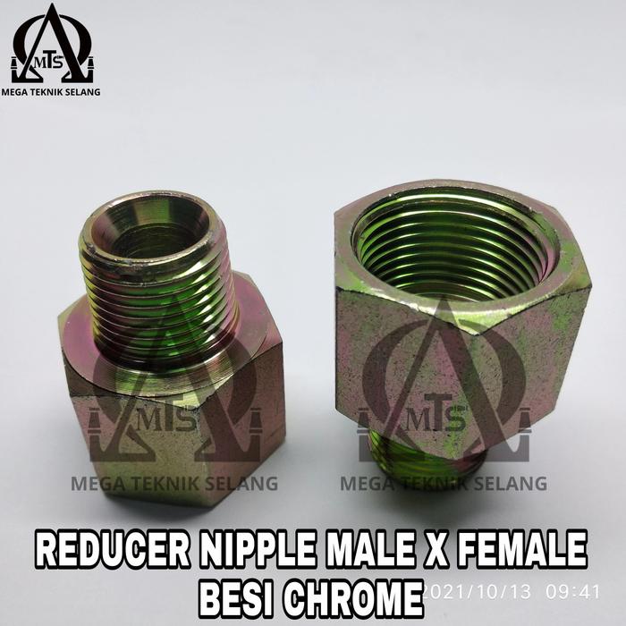 Jual Reducer Male 1/4" X Female 1/2" #3000 Reduser Nepel Besi Hex Drat ...