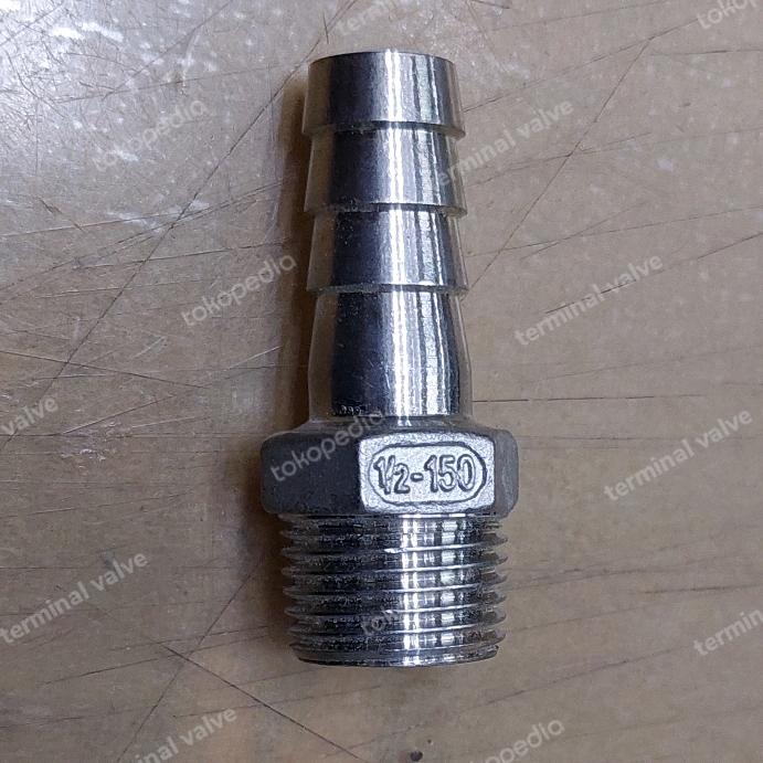 Jual nepple selang 1/2" ss304/hose nipple ss304 1/2inch/neple selang 1/ ...