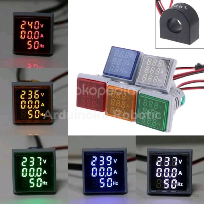 Jual Digital AC voltmeter ampere meter frequency meter 3 in 1 - Putih ...