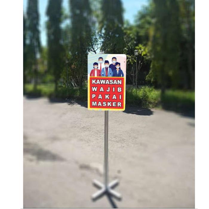 Jual sign rambu tiang berdiri standing parkir sekolah masker mask ...