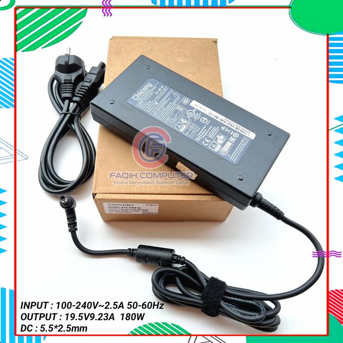 Jual Adaptor Charger MSI GF65 Thin Series 180w 19.5V- 9.23A DC (5.5x2 ...