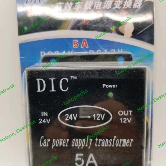Jual dic 1205 24v to 12v 5a car power supply transformer stepdown step ...
