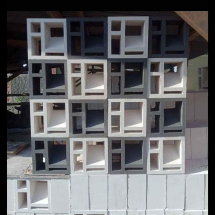 Jual roster/modern/beton/minimalis/ventilasi udara motif LB 4 putih dan ...