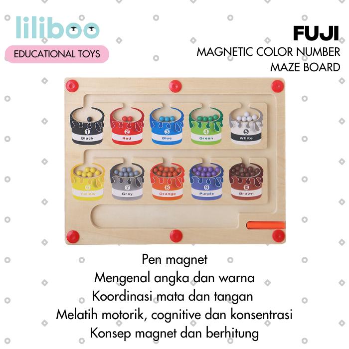 Jual LILIBOO FUJI Mainan Edukasi Anak Montessori Kayu Magnetic Color ...