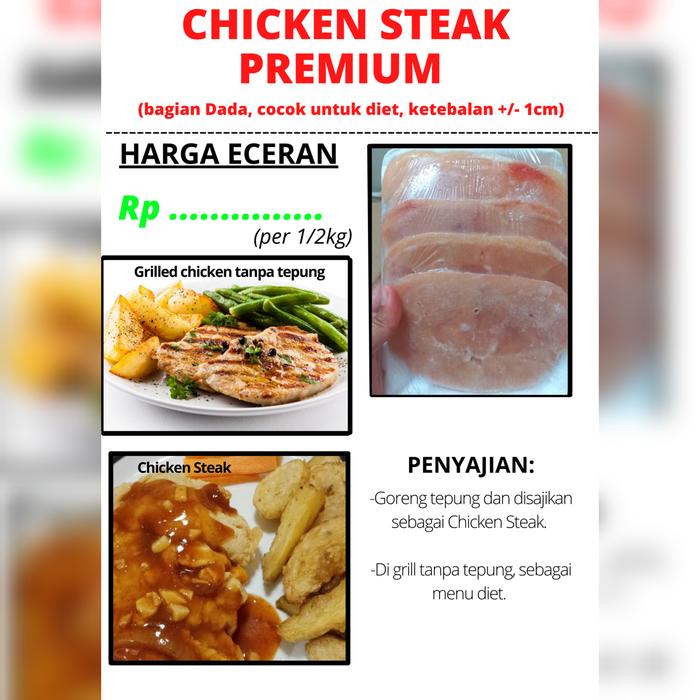 Jual CHICKEN STEAK MENTAH (AYAM STEAK) PREMIUM 500 GR - Kab. Sidoarjo ...
