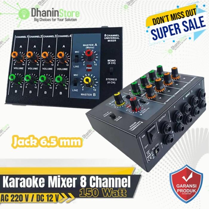 Promo Mixer Mini Audio Reverb Karaoke Portable 8 Channel Input Mic 150 ...