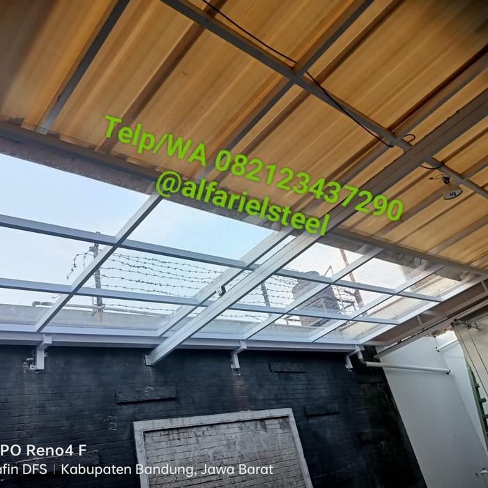 Jual kanopi sliding manual atap transparan jasa pasang canopy solarflat ...