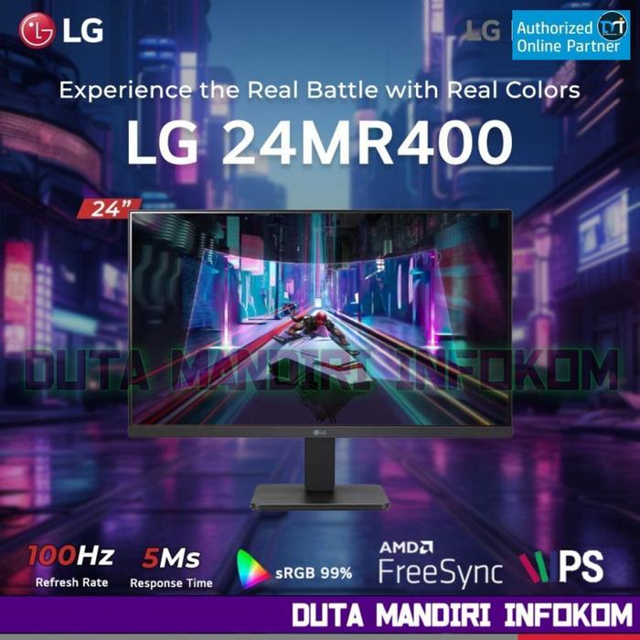 Promo LG 24MR400 B 24" Inch FHD IPS 100Hz 3-Side Borderless FreeSync ...