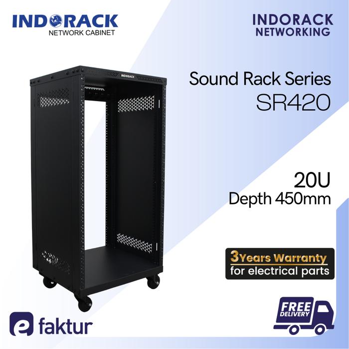 Jual INDORACK Audio Rack 20U Depth 450mm Rak Audio Sound System Mixer SR420 - Jakarta Pusat ...