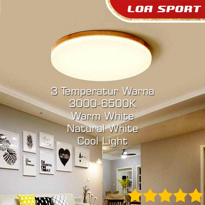 Jual Lampu Plafon LED Akrilik Bundar Aksen Ring Kayu 3 Warna Suhu 13W 26cm - Jakarta Barat - LOA ...