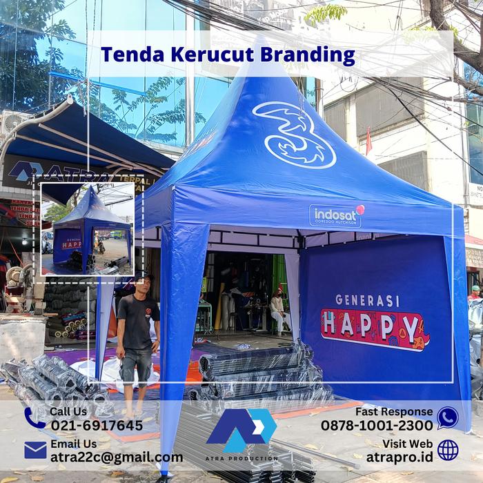 Jual Tenda Kerucut Bahan PVC 500gsm Ragam Ukuran Sudah Termasuk ...