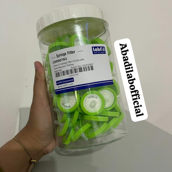 Jual Labfil 25mm CA Syringe Filter 0.22um with Outer Ring and Printing ...