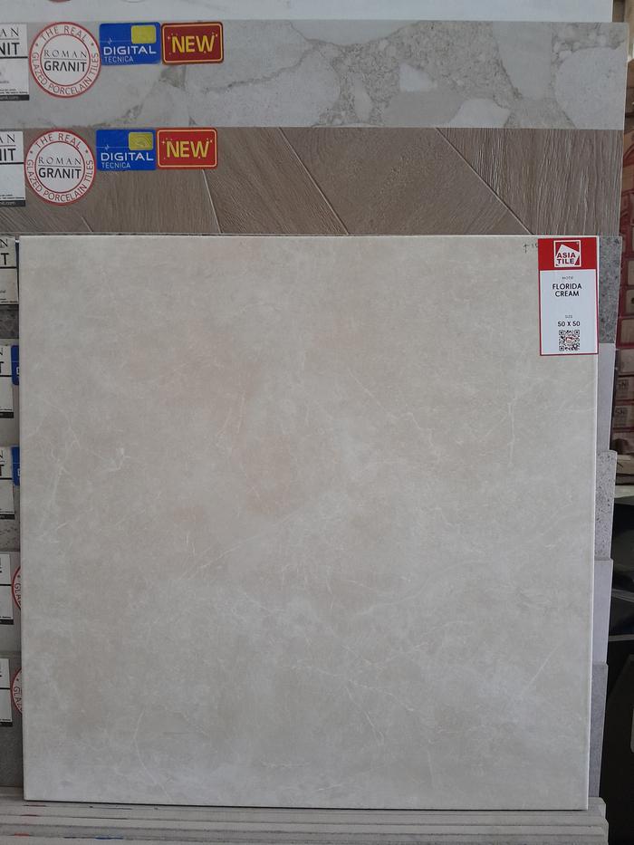 Jual Keramik Lantai Asia Tile FLORIDA Series 50x50 cm Kw 1 - Cream ...