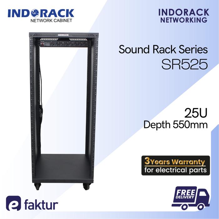 Jual INDORACK Audio Rack 25U Depth 550mm Rak Audio Sound System Mixer ...