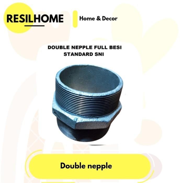 Jual double nipel full besi ukuran 2 1/2 inch neple fitting drat luar ...