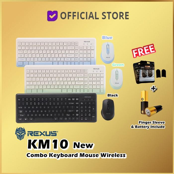 Jual Rexus KM10 Combo Keyboard Mouse Wireless KM 10 New - Blue ...