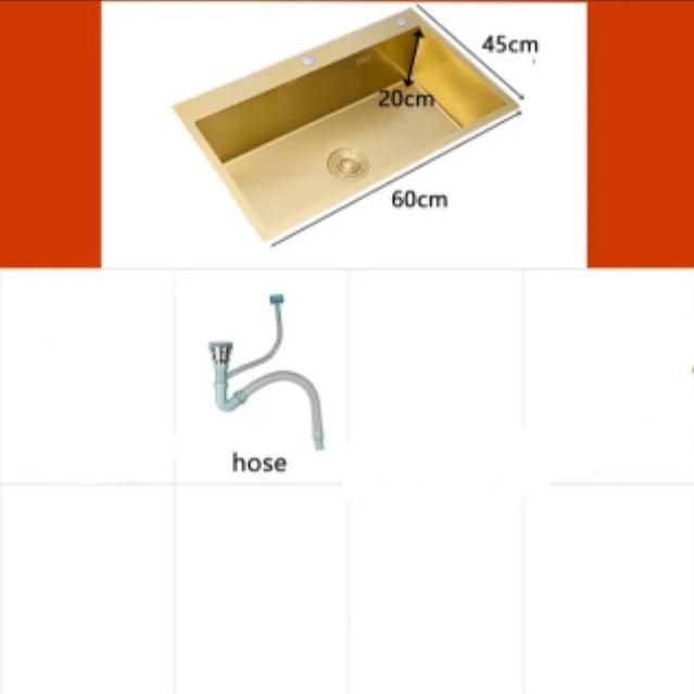 Jual KITCHEN SINK GOLD/EMAS 6045 stainless/bak cuci piring gold MODEL ...
