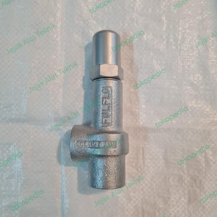Jual safety valve full flo 1/2" inch DN15 drat NPT 10 BAR cast iron ...