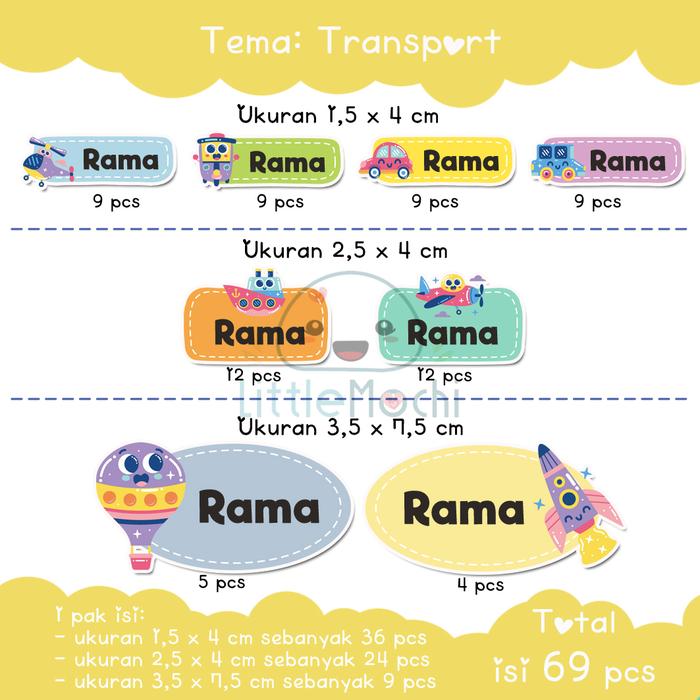Jual Sticker label nama anak custom / Stiker nama anak / stiker nama ...