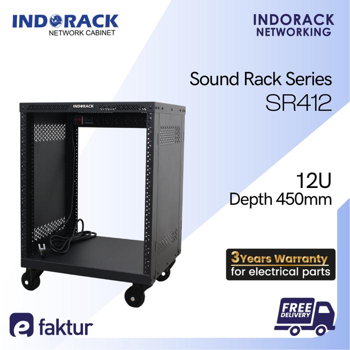 Jual INDORACK Audio Rack 12U Depth 450mm Rak Audio Sound System Mixer SR412 - Jakarta Pusat ...