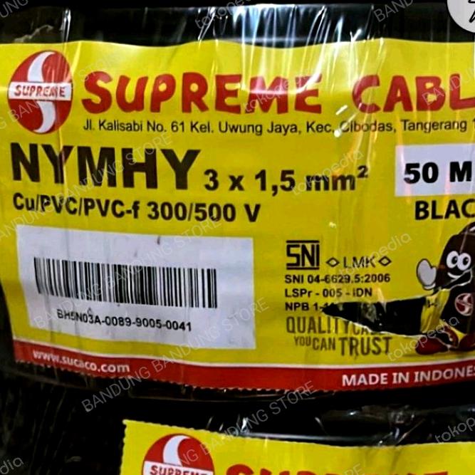 Jual SUPREME NYYHY NYMHY 3X1, 5 3X1,5 1M KABEL LISTRIK SNI 3X1,5MM SUPREME - Kota Bandung ...