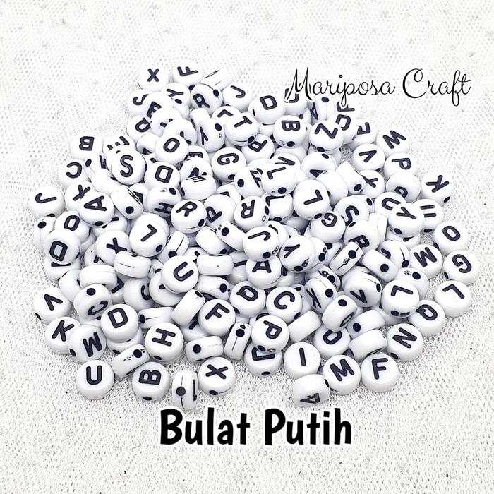 Jual Manik Mote Huruf Abjad BULAT GEPENG - Bulat Pastel 2 - Kab ...