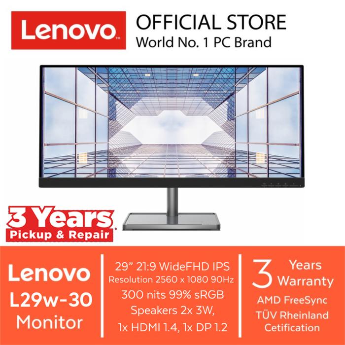 Promo Lenovo Monitor L29w-30 29" WFHD 90hz IPS 99% sRGB Anti Glare ...