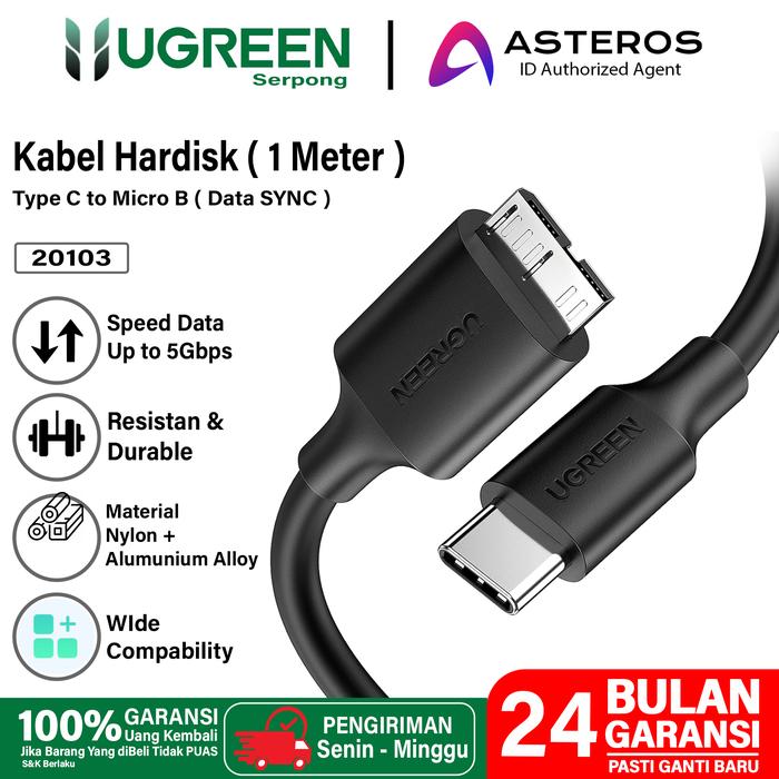 Promo UGREEN Kabel Data Hardisk USB-C to Micro-B Cable HDD Eksternal ...