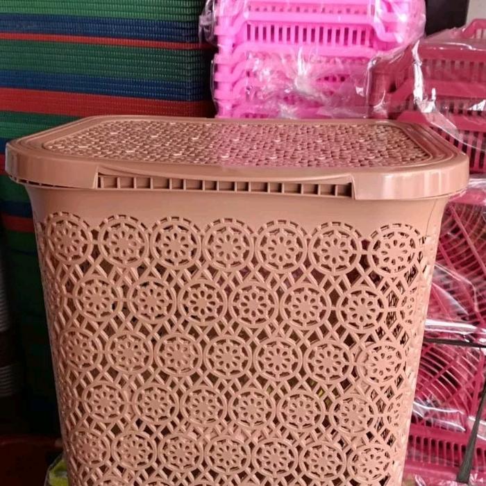 Jual KERANJANG LAUNDRY TROY MOTIF ROTAN PLASTIK TEMPAT PAKAIAN BAJU ...