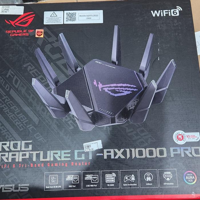 Jual ASUS ROG Rapture GT-AX11000 Modem Router Internet first 10 Gigabit ...