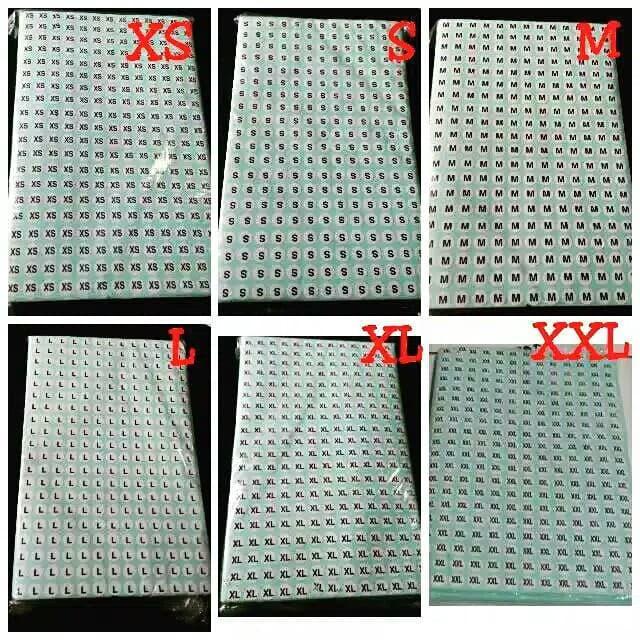 Jual Kertas Stiker Size Label / Tempelan Ukuran Baju Size Sticker S M L ...