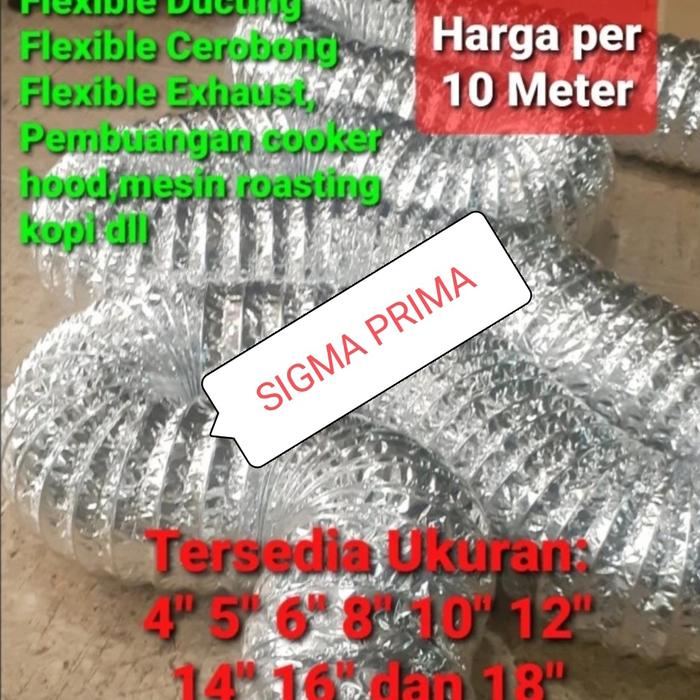 Jual 10 meter pipa exhaust 8 inchi flexible ducting cerobong asap 8 ...