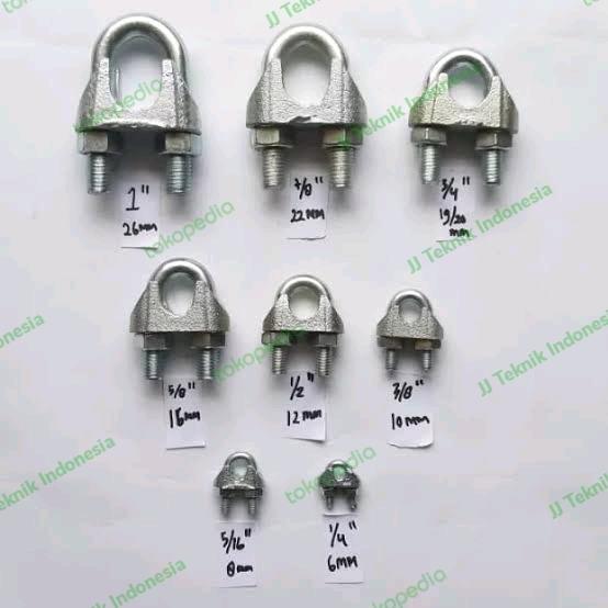 Jual KLEM KABEL GALVANIS 8mm/ KLEM KABEL SLING / STEEL WIRE CLAMP 8 mm ...