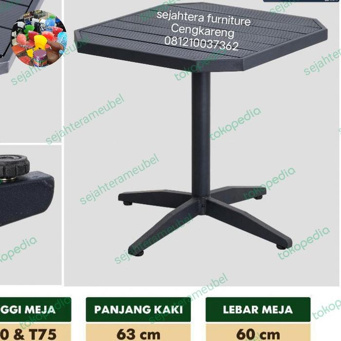 Jual meja aluminium 60x60x75 cm meja kafe meja teras outdoor meja taman ...